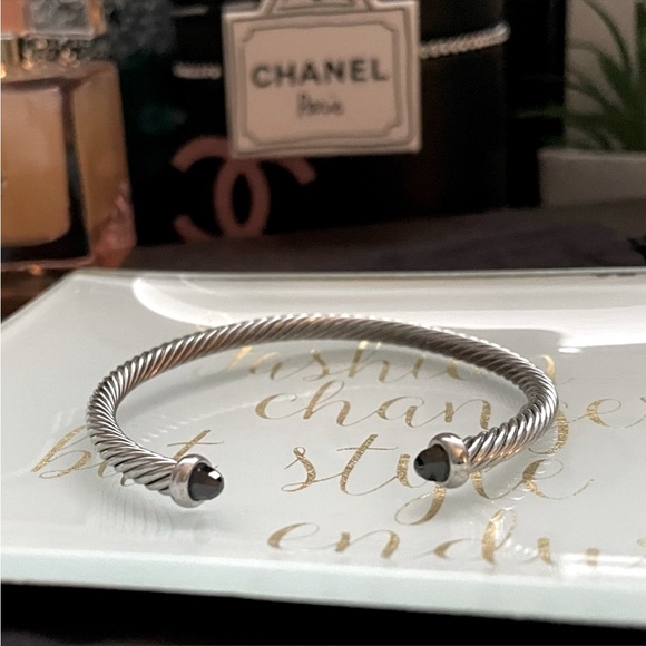 Jewelry | Luxecable Twist Bracelet With Black Stone End Cap | Poshmark